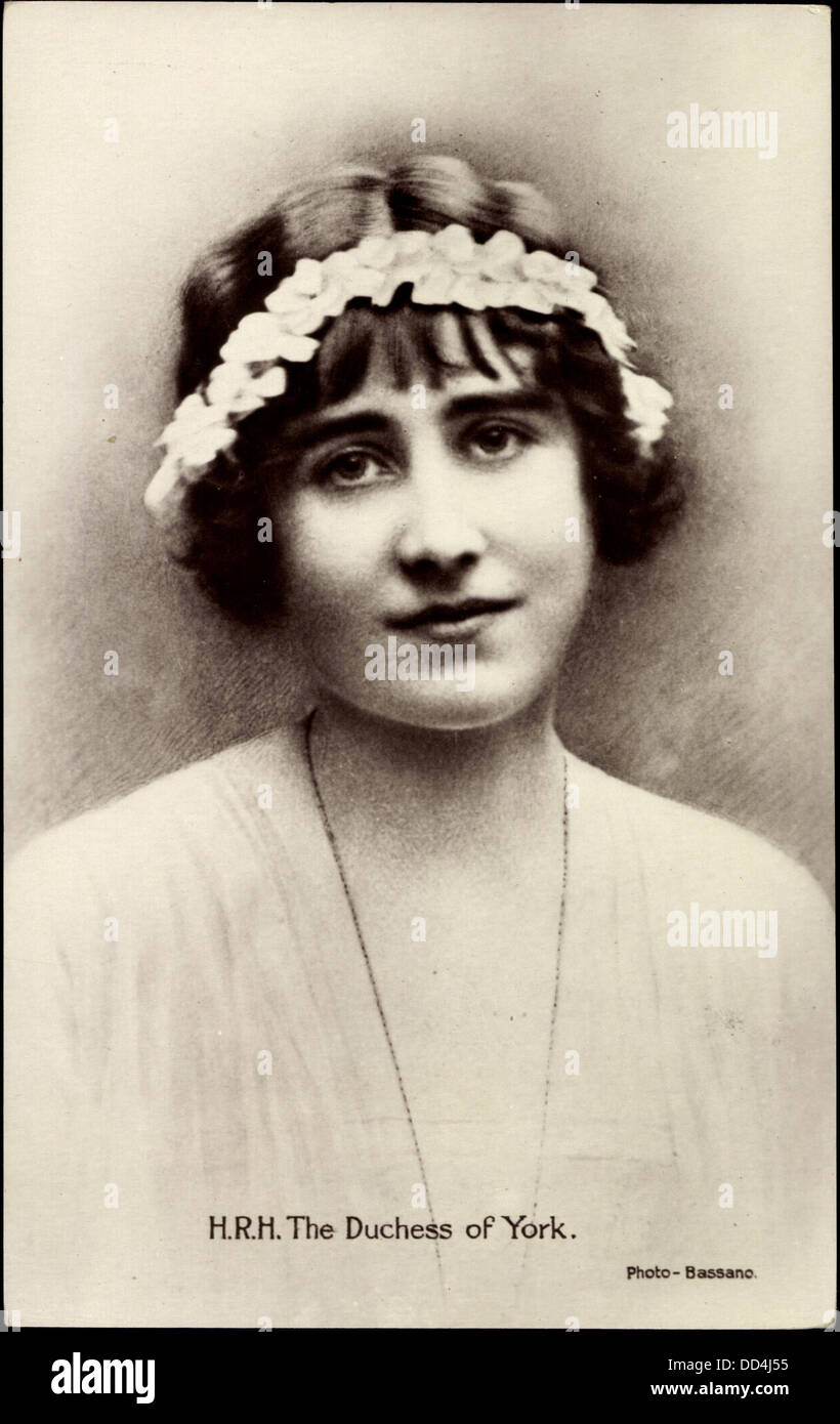 Ak H.R.H. The Duchess of York, Queen Mary, Queen Mum, Early years Stock ...