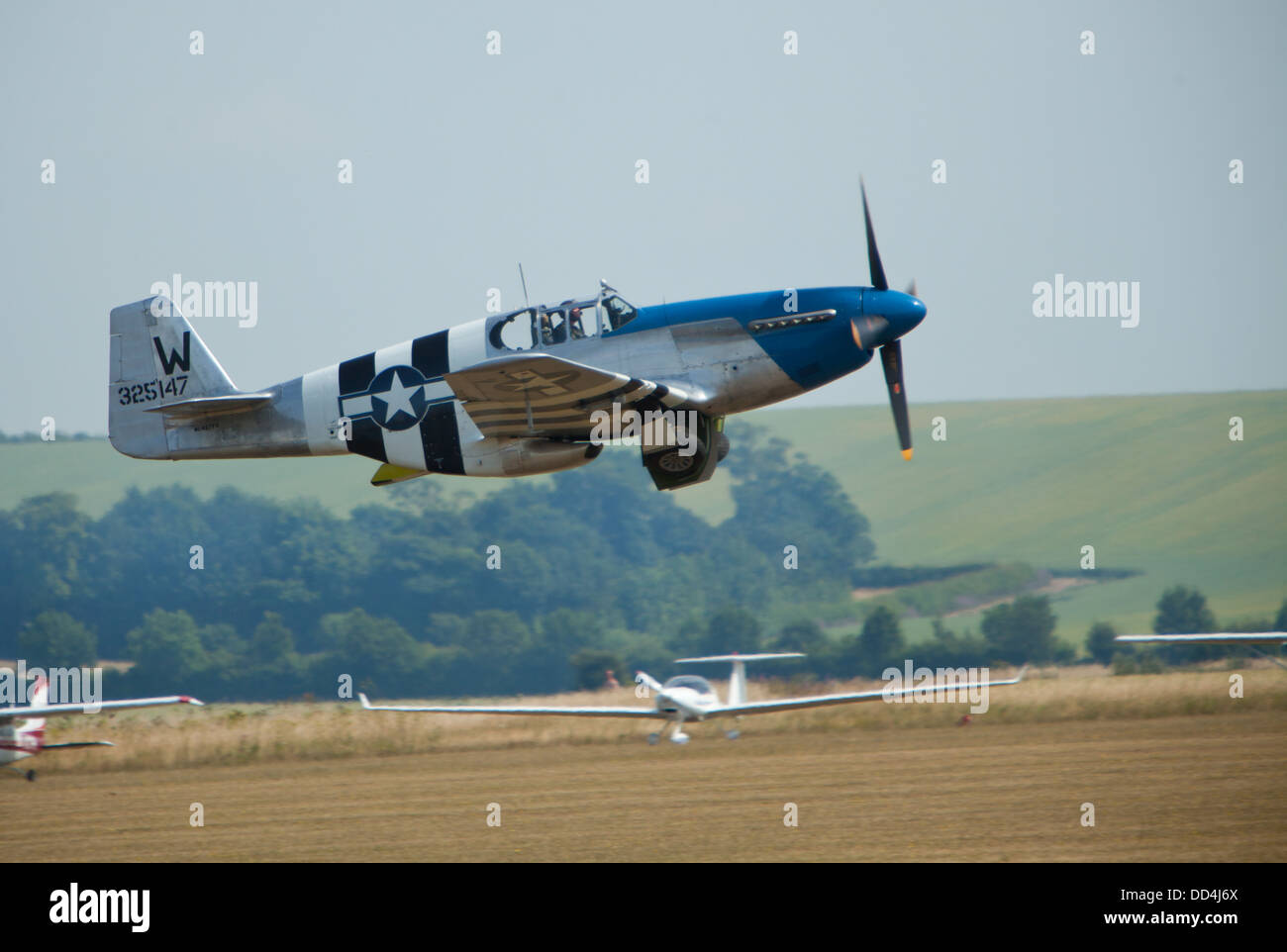 P51 US WW11 fighter on display at Duxford Classic Wings Air Display ...