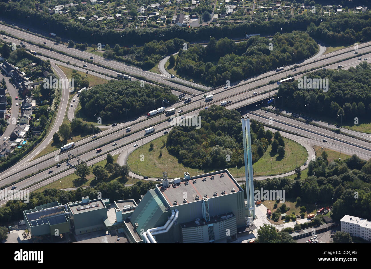 Cars drive along the motorway intersection in Leverkusen, Germany, 16 ...