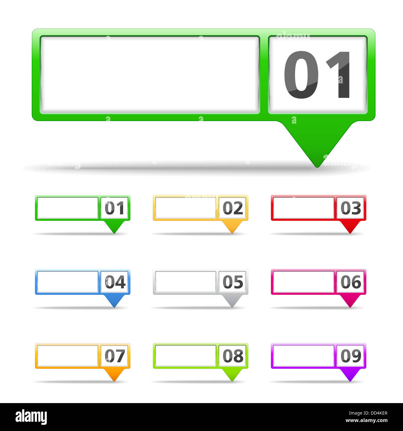 Map markers with numbers Stock Photo - Alamy