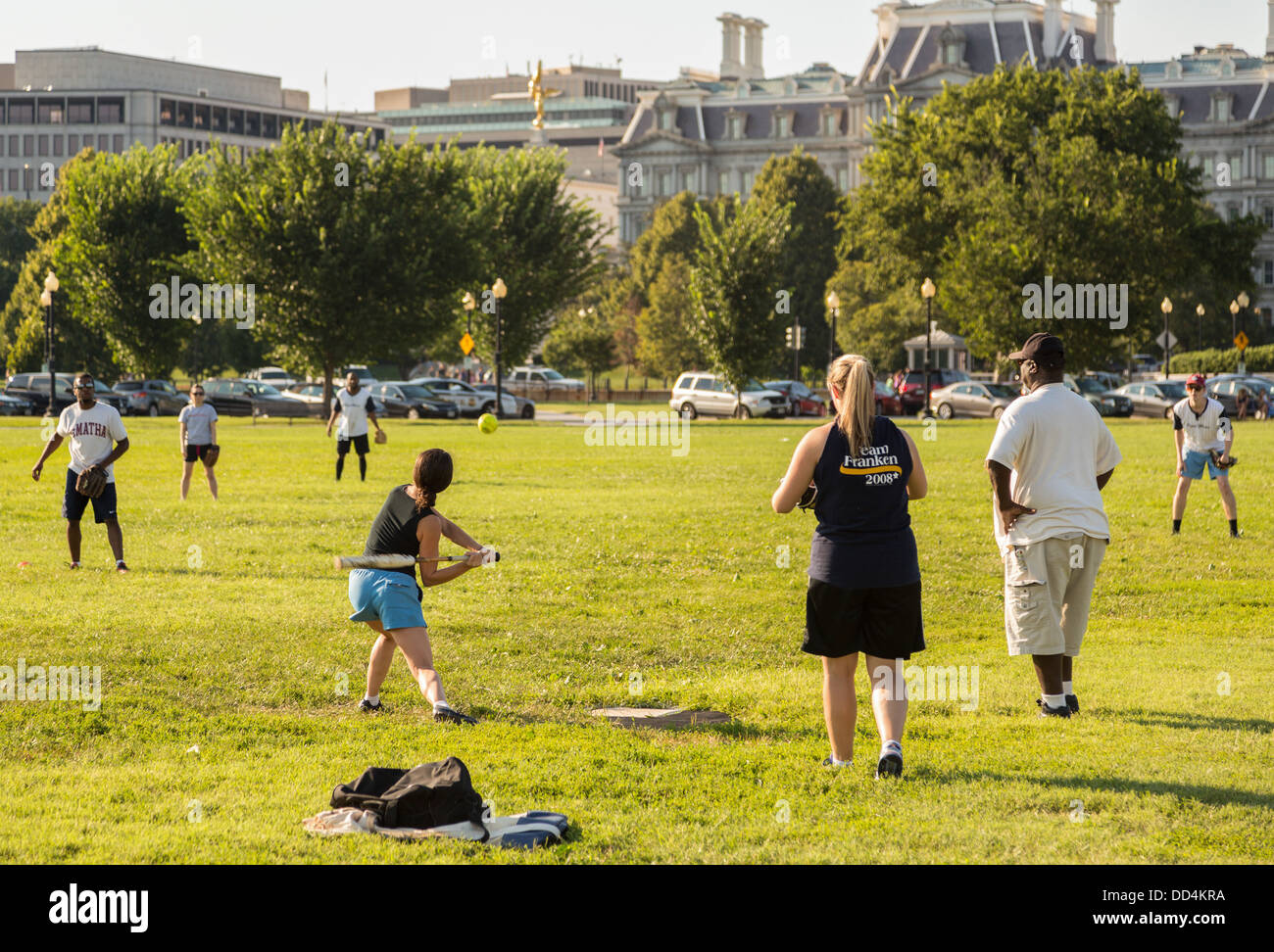 Ball game in Presidents Park, Washington DC Stock Photo - Alamy