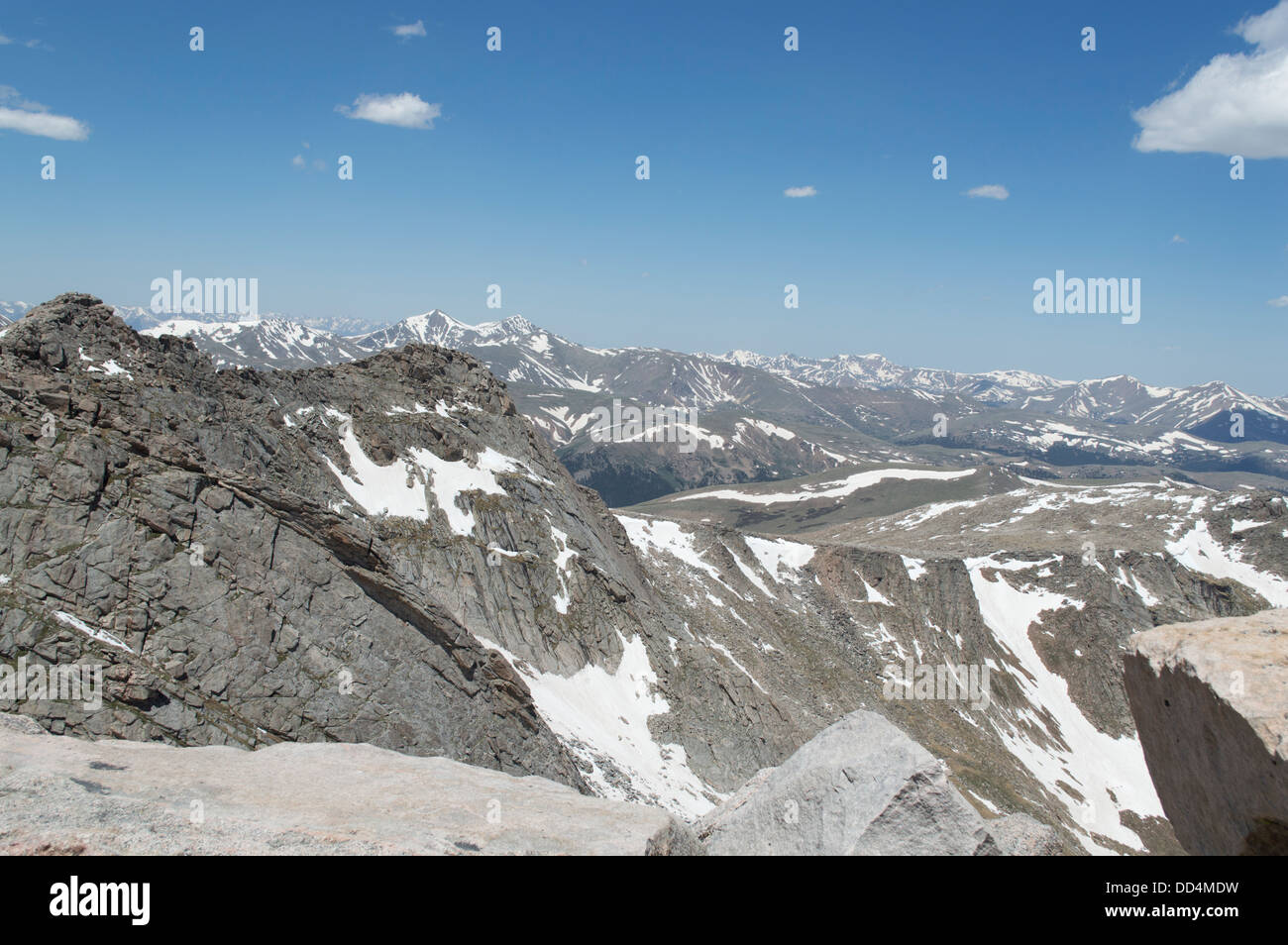 The summit and lakes of Mount Evans, near Denver, Colorado, USA Stock ...