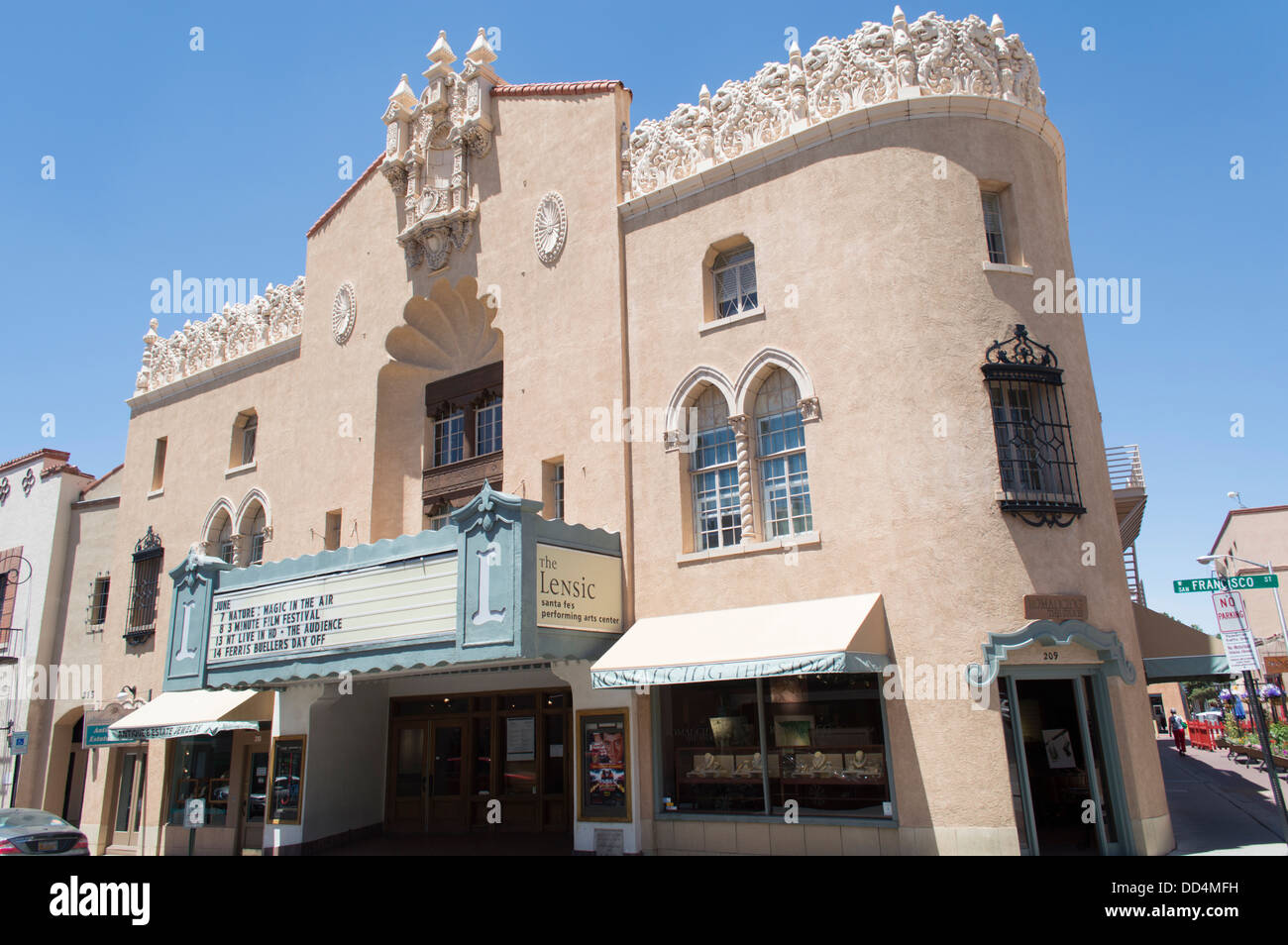 The old Lensic Theatre in Santa Fe, New Mexico Stock Photo - Alamy