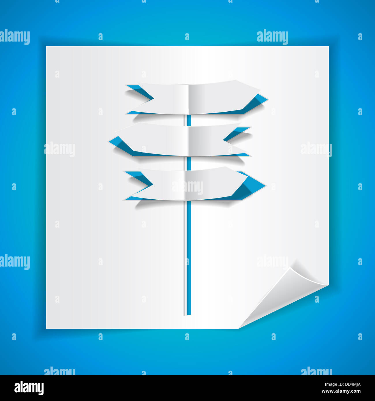 road sign made of cut out paper Stock Photo - Alamy