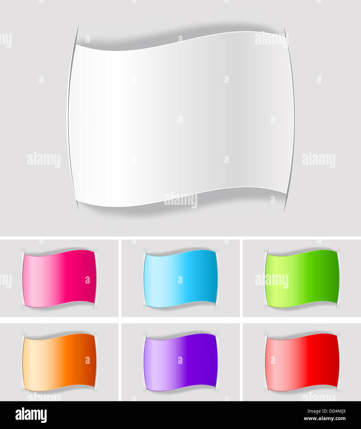 set of blank labels with shadows on grey Stock Photo - Alamy