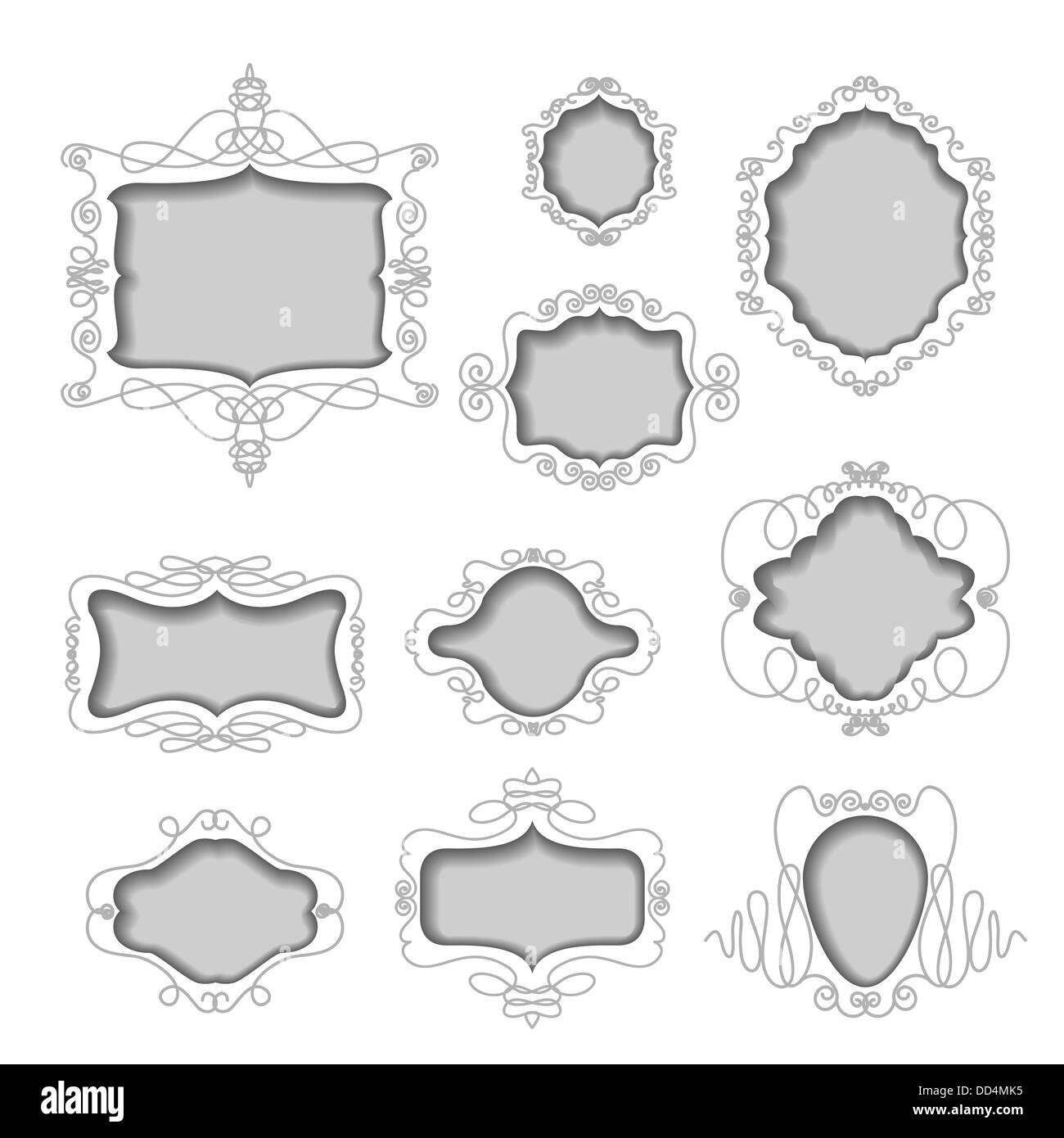 set of frames cut out from white background Stock Photo - Alamy