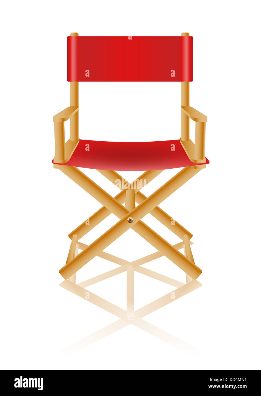 red directors chair on white Stock Photo - Alamy