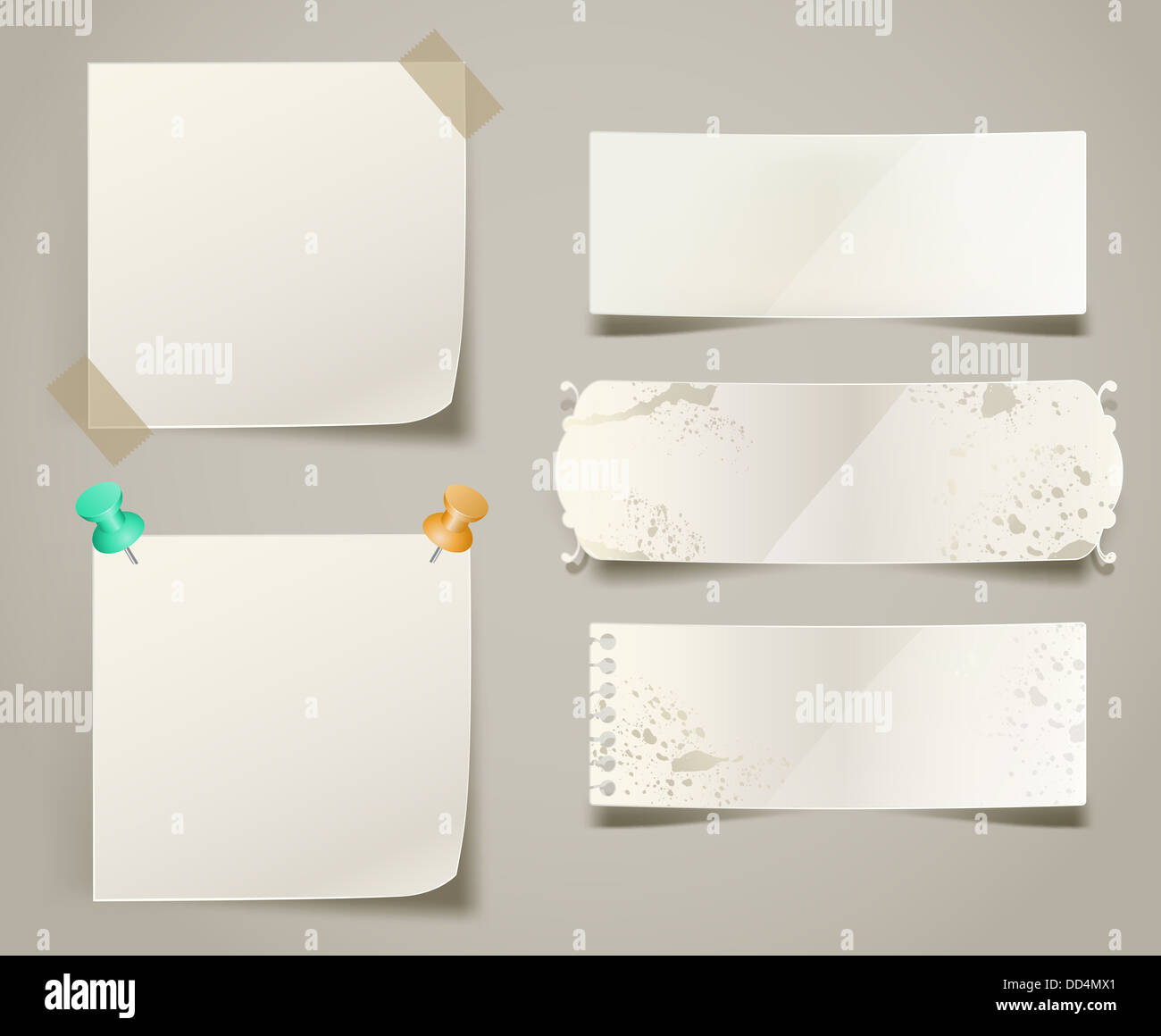 retro banners and paper notes Stock Photo - Alamy