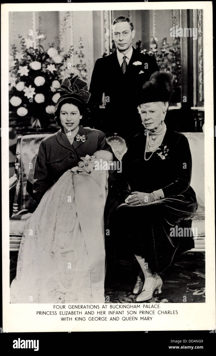 Ak Four Generations at Buckingham Palace,Prinzessin Elizabeth,Charles ...