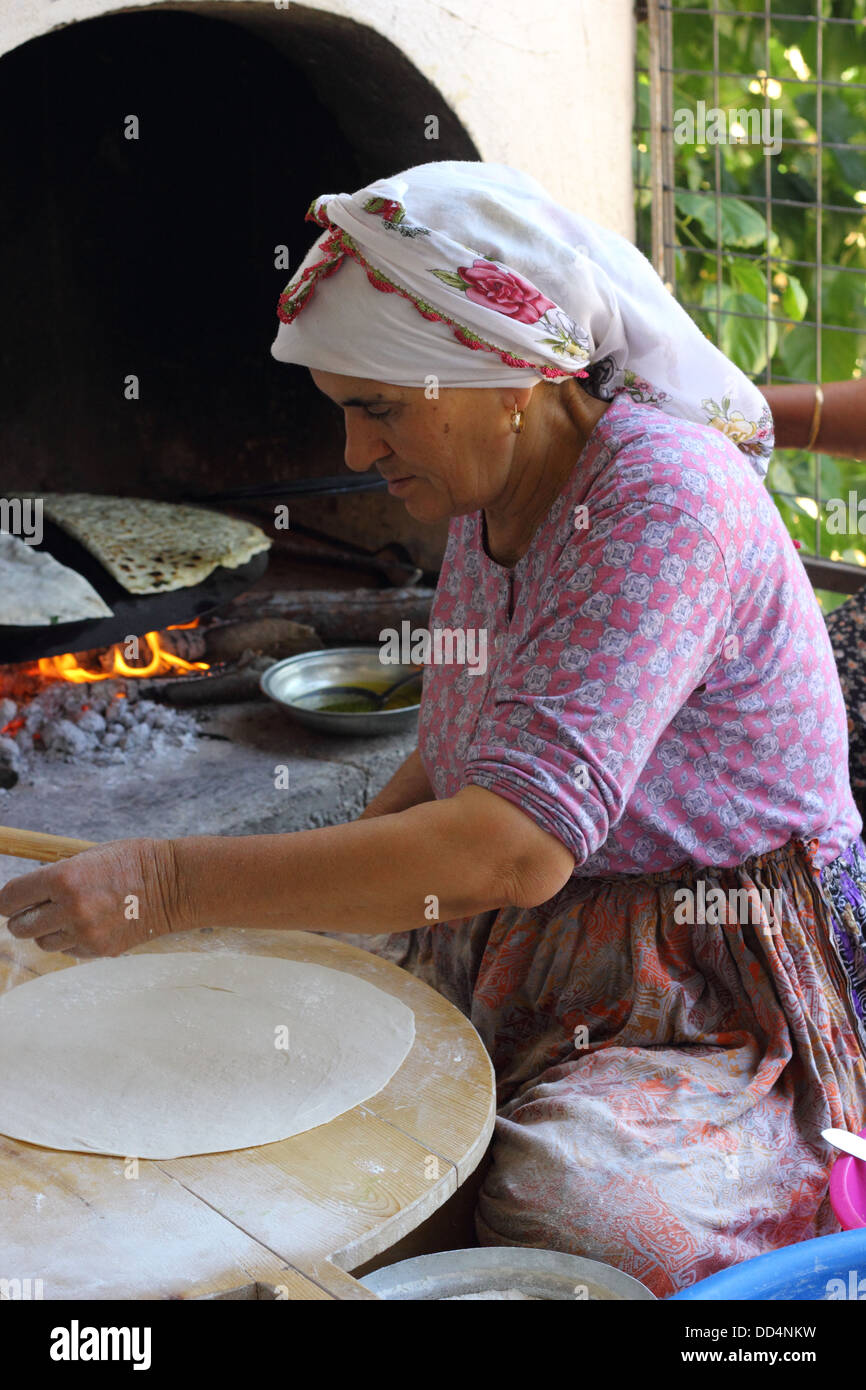making traditional turkish bread Stock Photo - Alamy