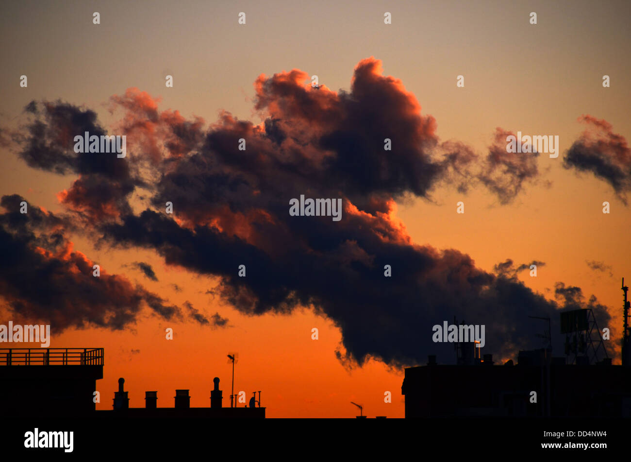 Sunset in Madrid, Spain Stock Photo - Alamy