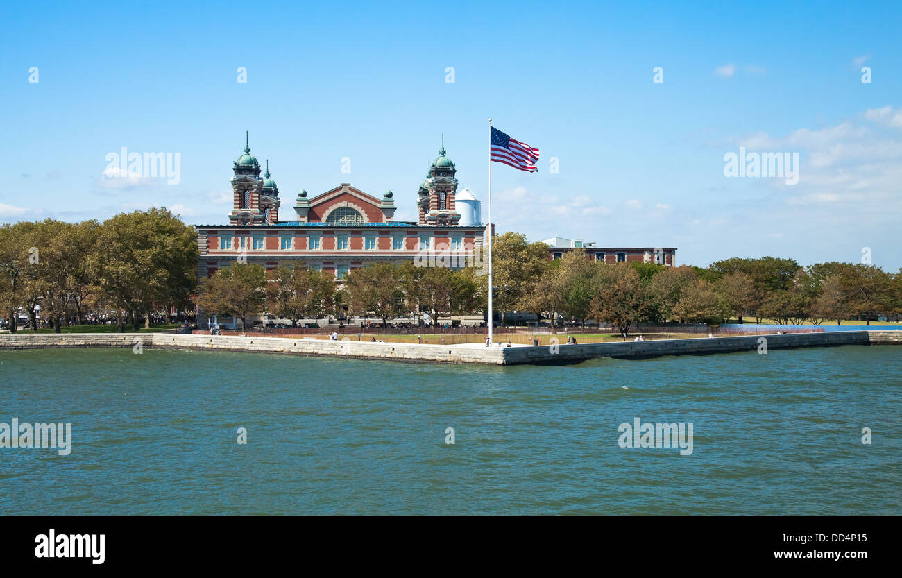 Main immigration building on Ellis Island in New York harbor Stock ...