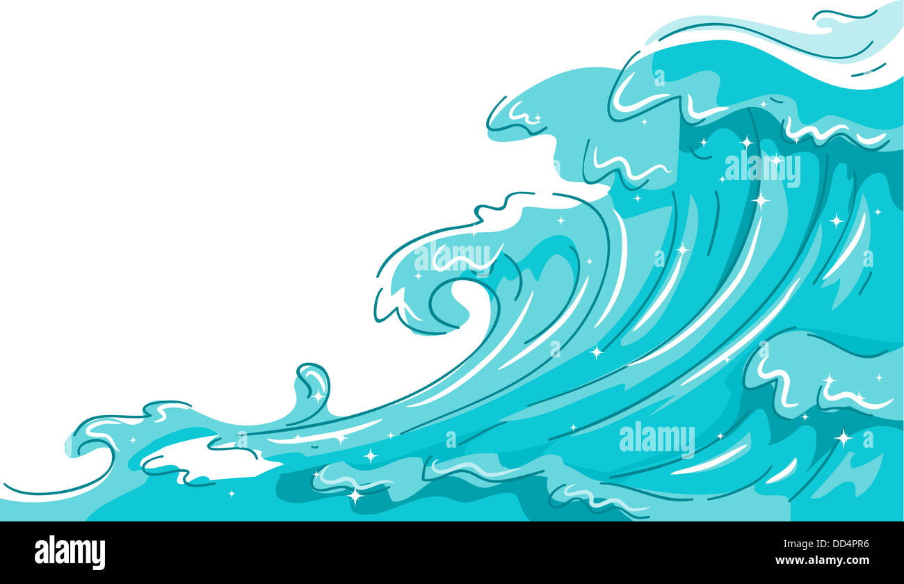 Illustration of Wave Design Stock Photo - Alamy