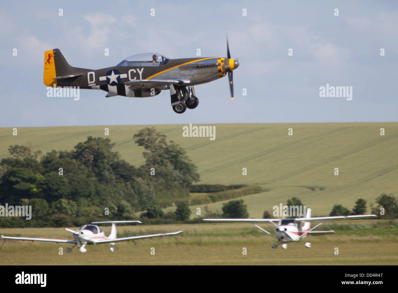 P51 US WW11 fighter on display at Duxford Classic Wings Air Display ...