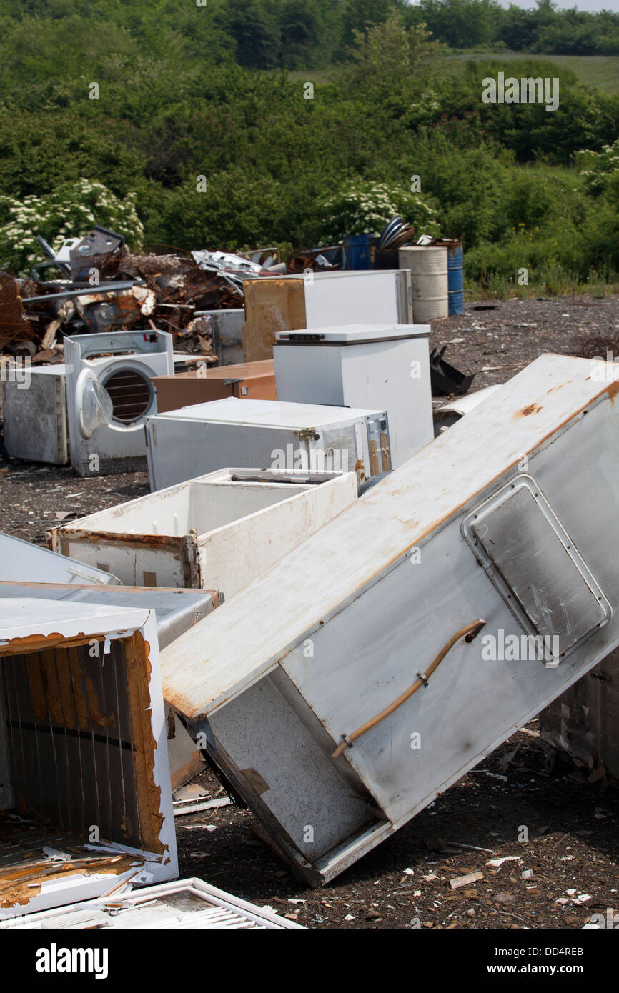 metal garbage in nature Stock Photo - Alamy