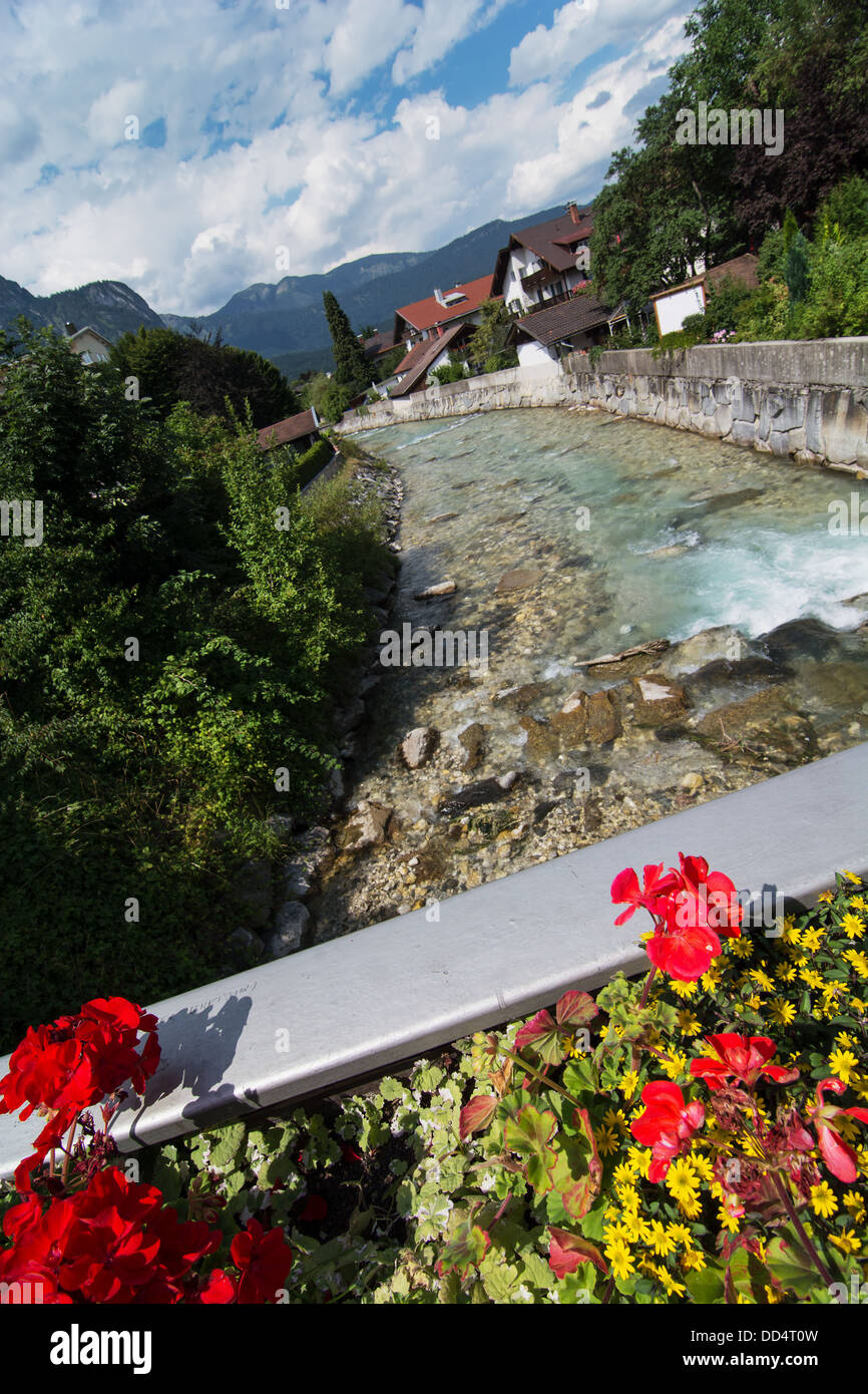 Partnach river in Garmisch-Partenkirchen, Bavaria, Germany Stock Photo ...