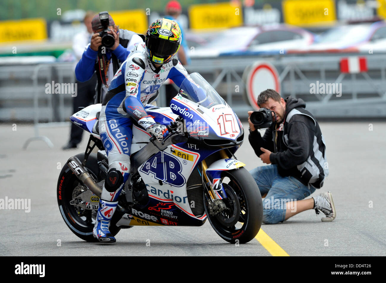 Karel Abraham of Czech Republic pictured during the MotoGP class race ...