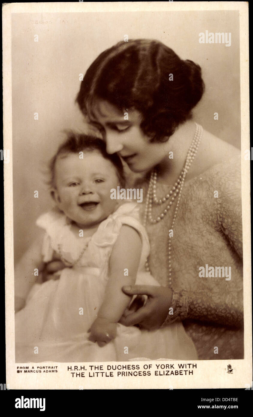 Ak H.R.H. The Duchess of York, The little Princess Elizabeth Stock ...