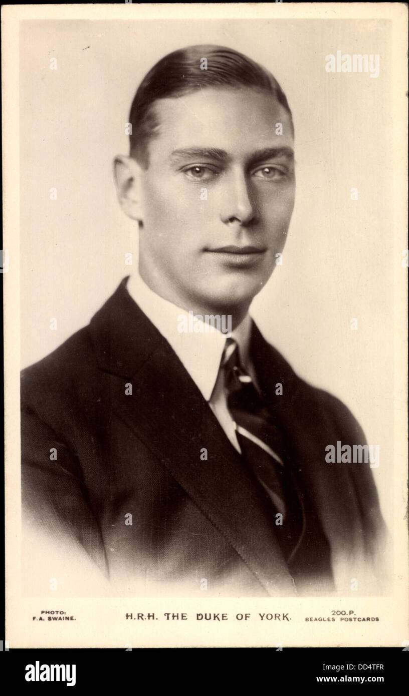 Ak H.R.H. The Duke of York, König Georg VI, King George VI Stock Photo ...