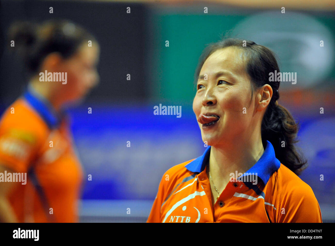 Linda Creemers and Li Jiao (pictured) from Netherlands in action during ...