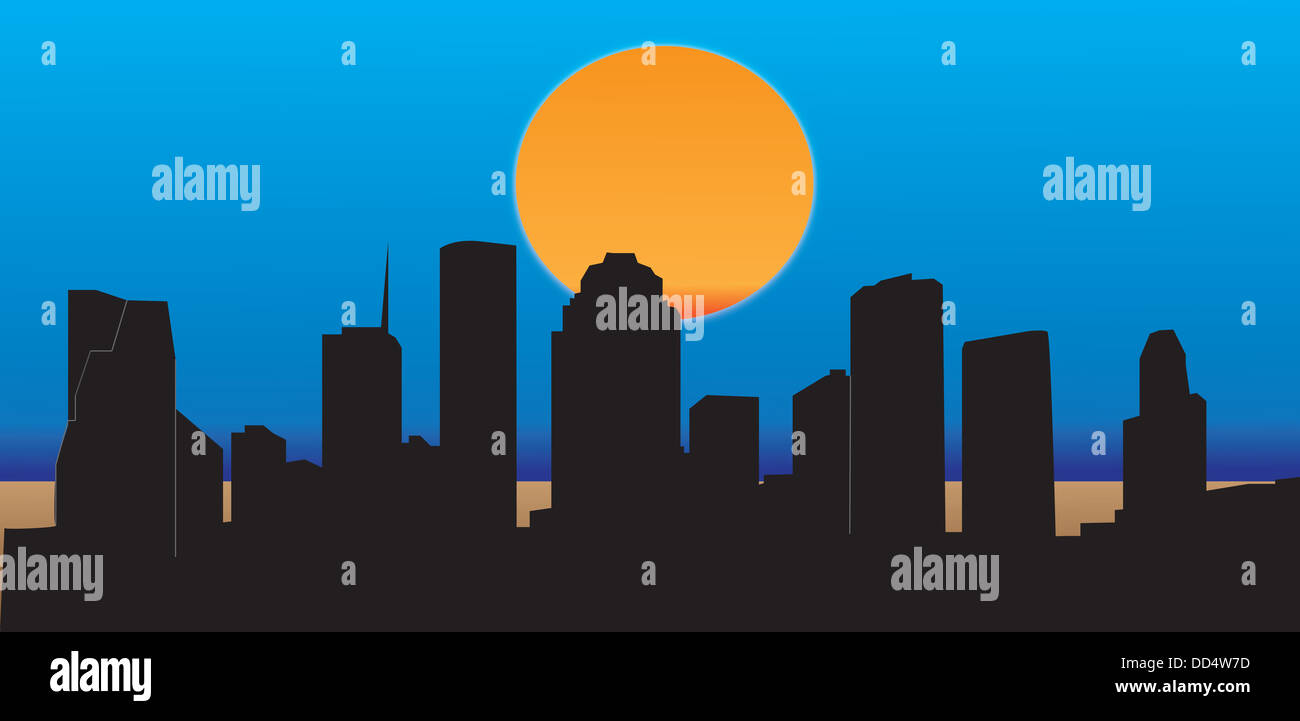 Houston skyline color buildings hi-res stock photography and images - Alamy