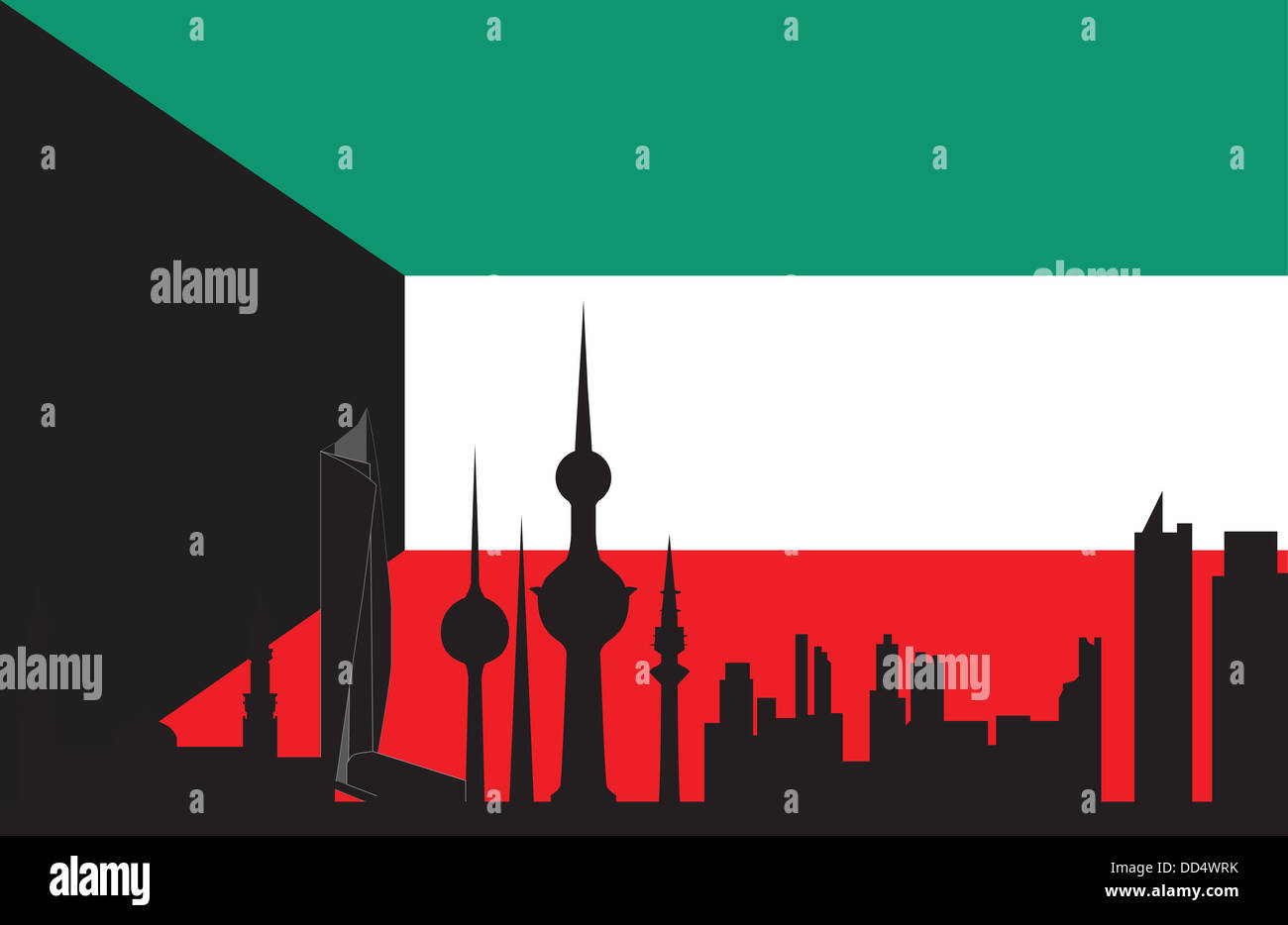 Kuwait flag illustrations hi-res stock photography and images - Alamy