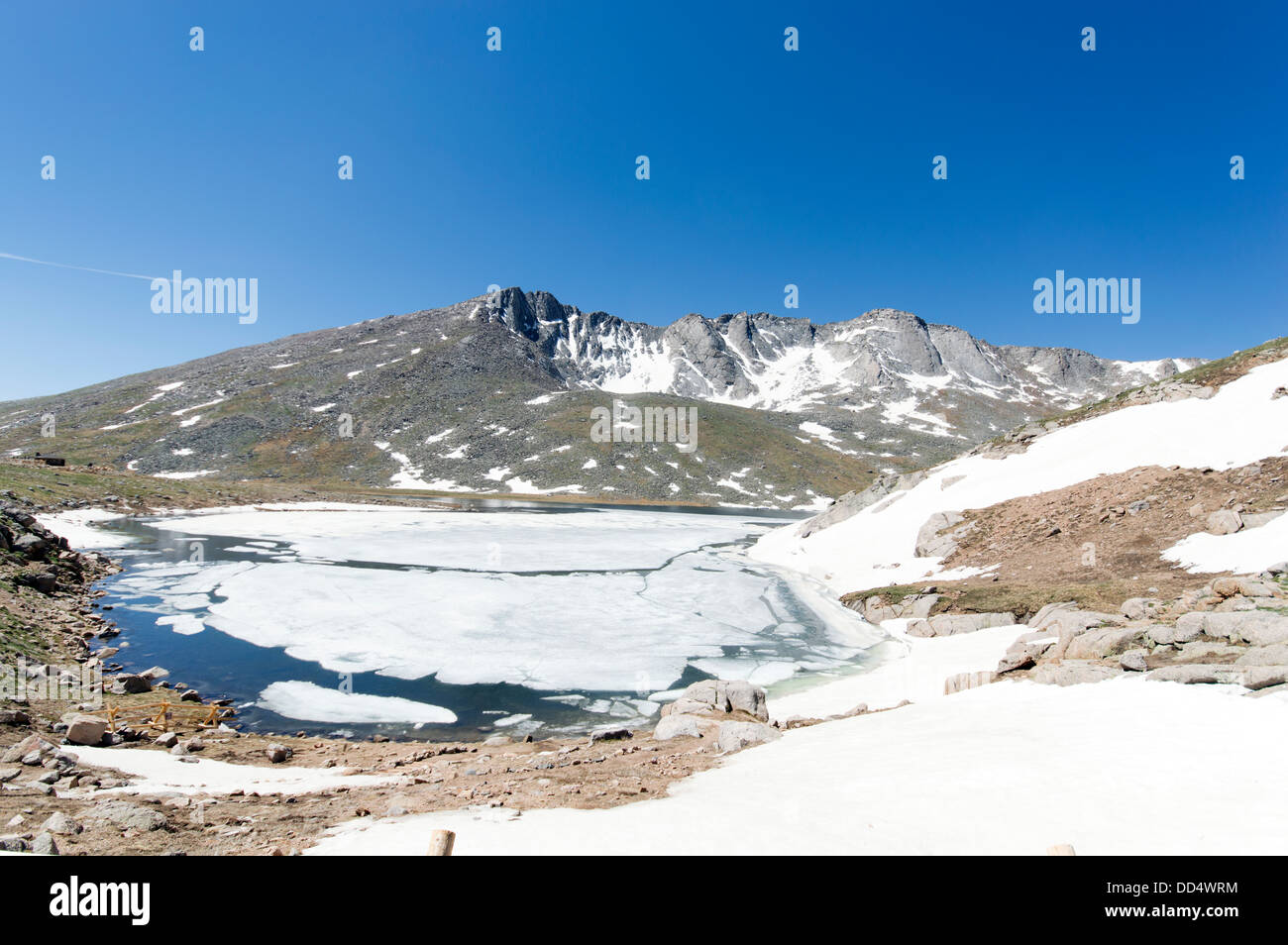 The summit and lakes of Mount Evans, near Denver, Colorado, USA Stock ...