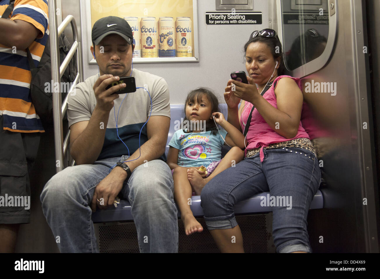 Riding a NY City Subway train in Brooklyn Stock Photo - Alamy