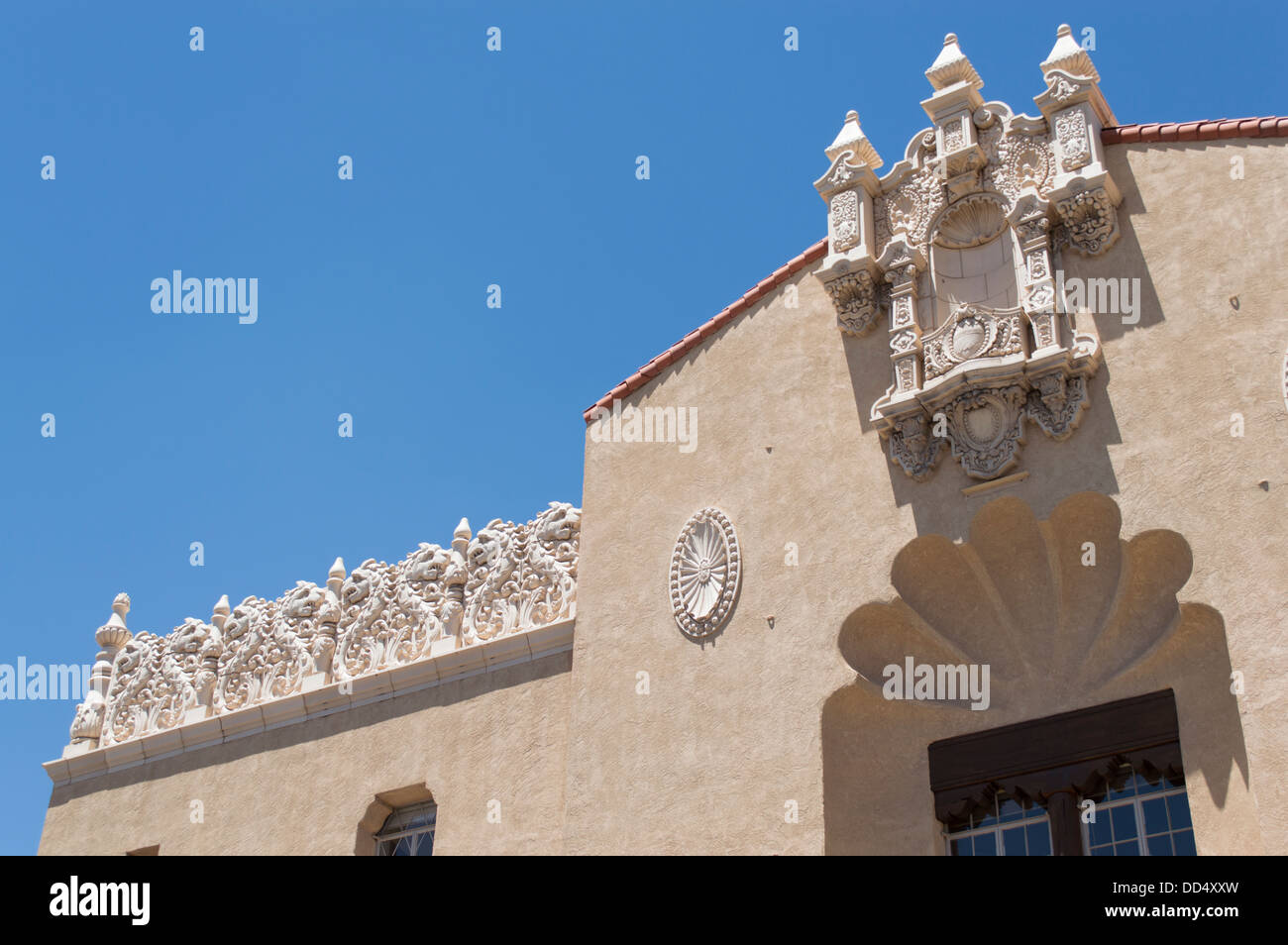 Decoration on the Lensic Performing Arts Theatre, Santa Fe, New Mexico ...