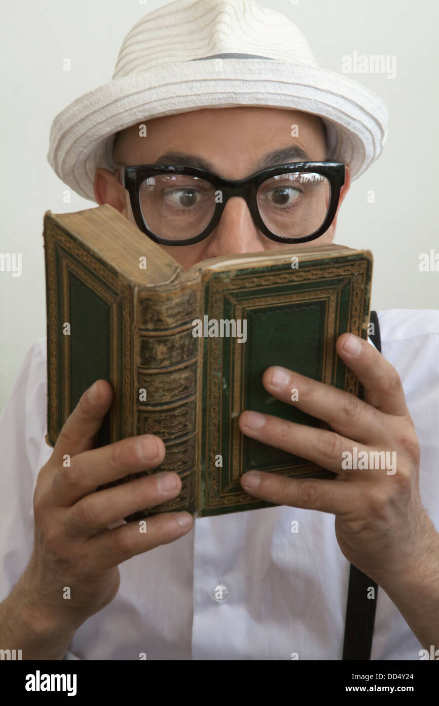 Man Reading Held Book Stock Photo - Alamy