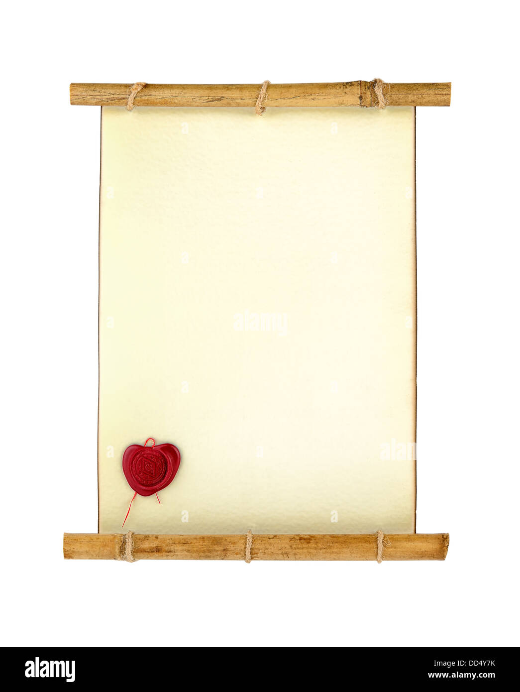 Old vintage scroll letter with stamp isolated on white background Stock ...