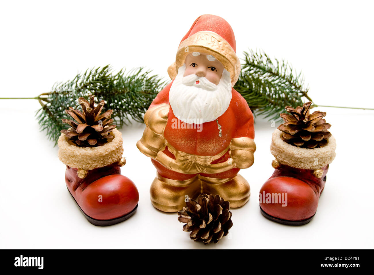 Santa Claus with boot Stock Photo - Alamy