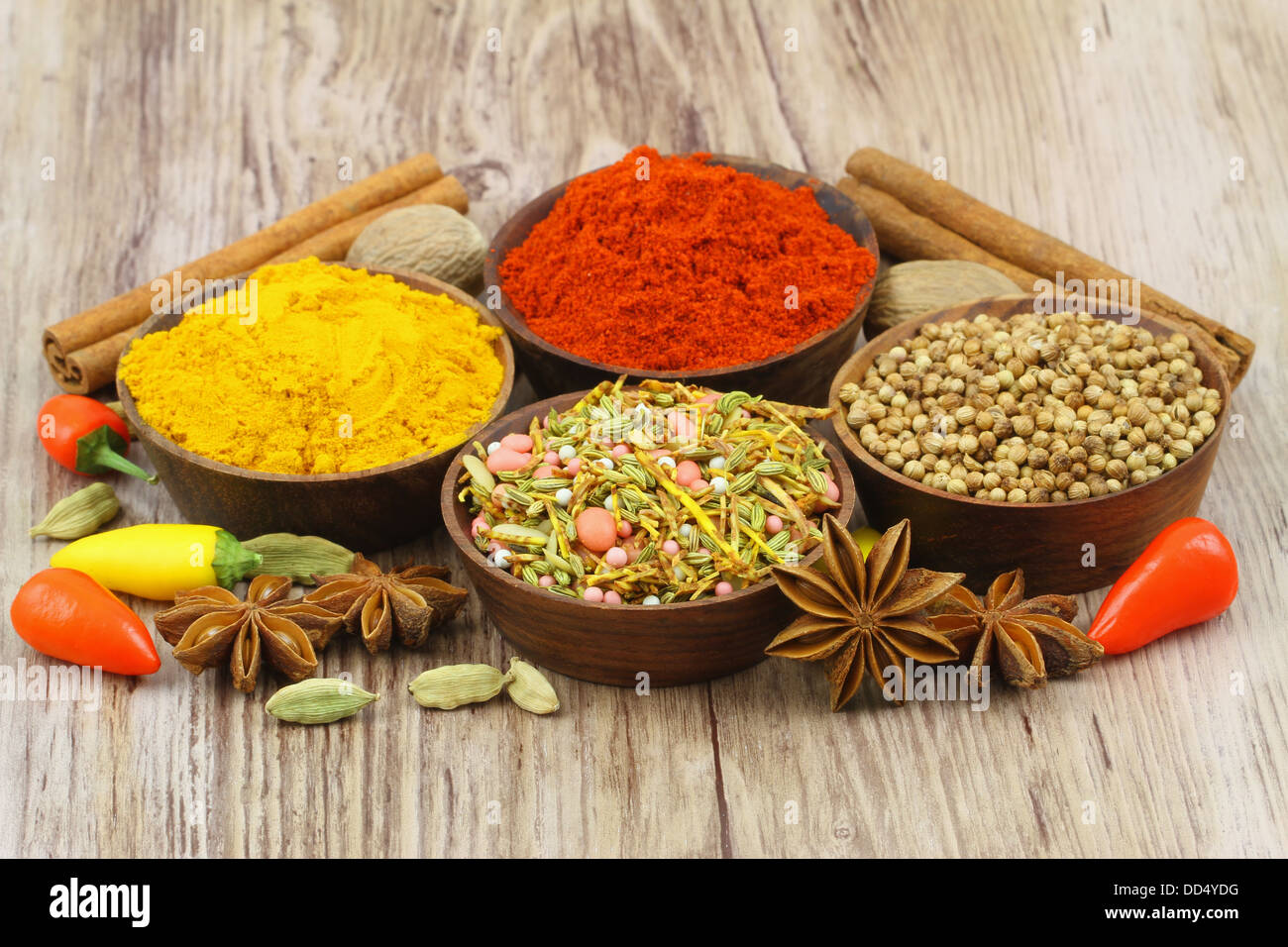 Selection of Indian spices, close up Stock Photo - Alamy