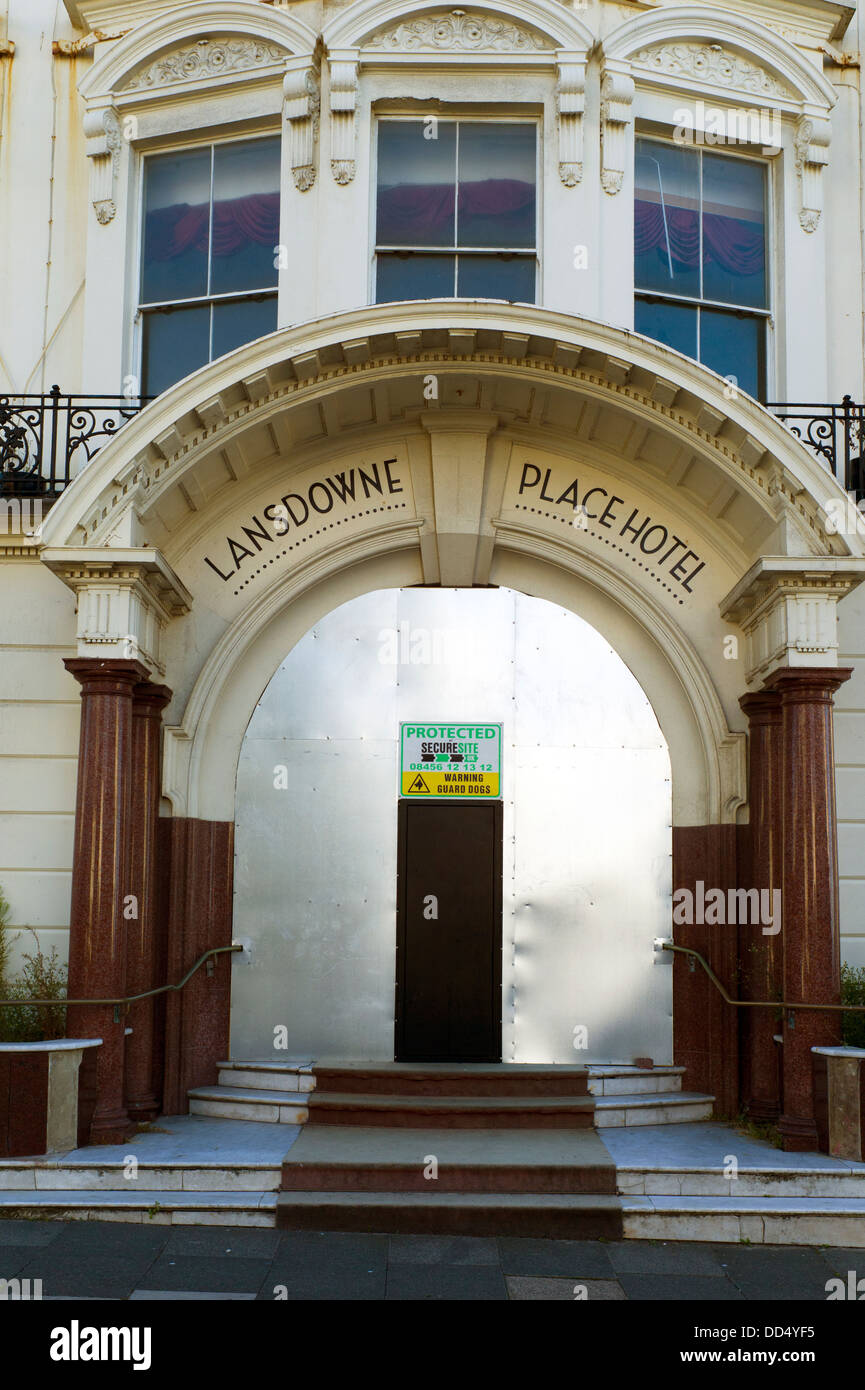 Boarded up abandoned hotel, Lansdowne Palace Hotel, Brighton and Hove ...