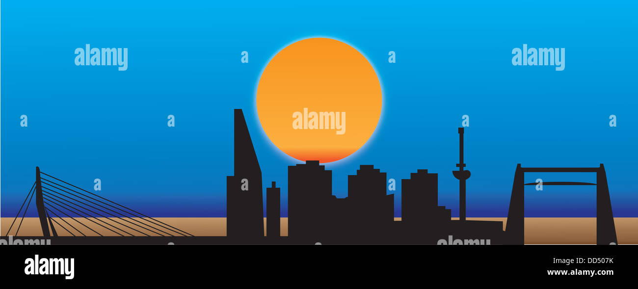 Rotterdam city skyline illustration hi-res stock photography and images ...