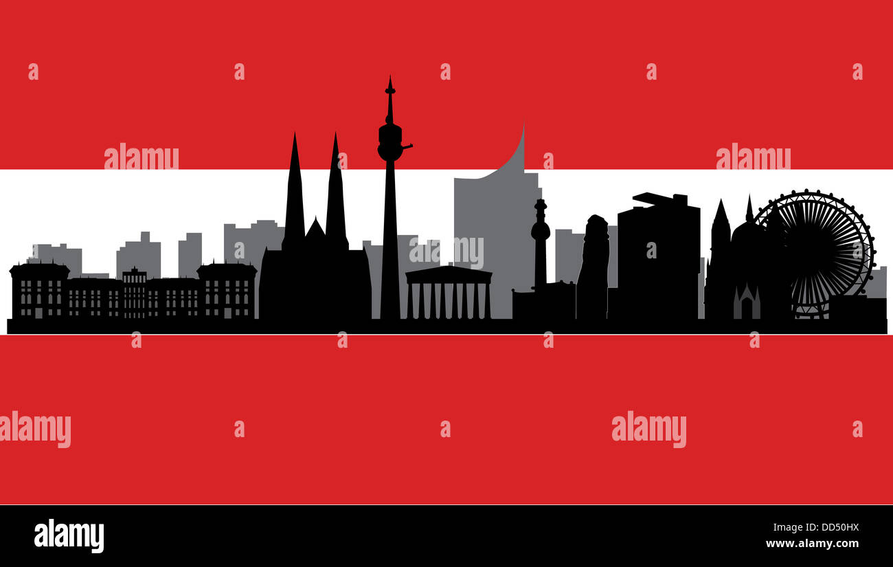 Vienna city skyline black white hi-res stock photography and images - Alamy