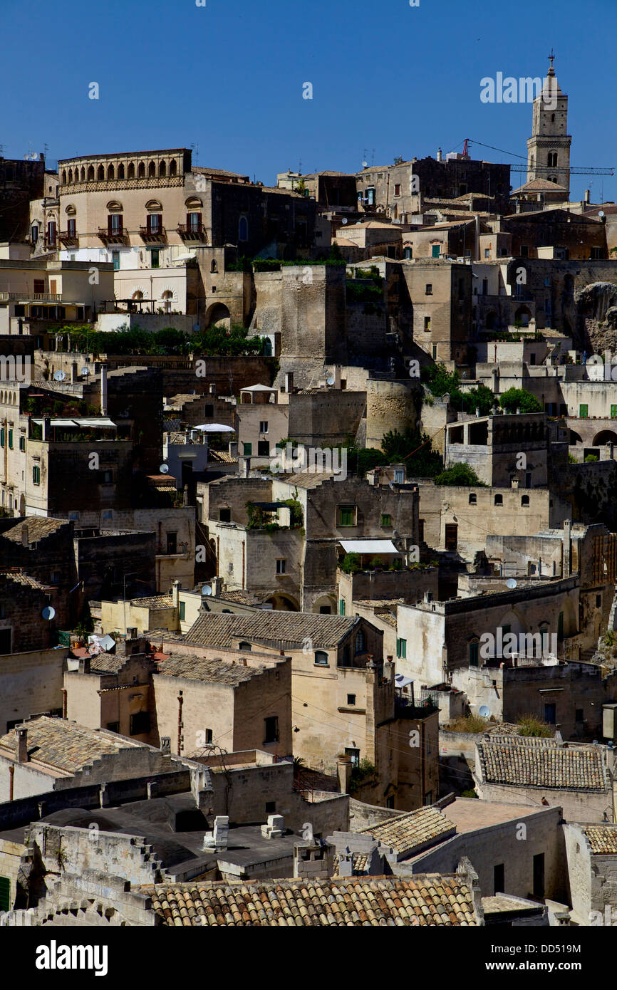 View of Matera, Basilicata, Lucania, Italy, Italia. The Sassi ...