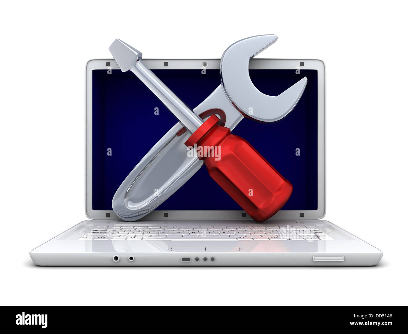laptop and repair symbol (done in 3d Stock Photo - Alamy