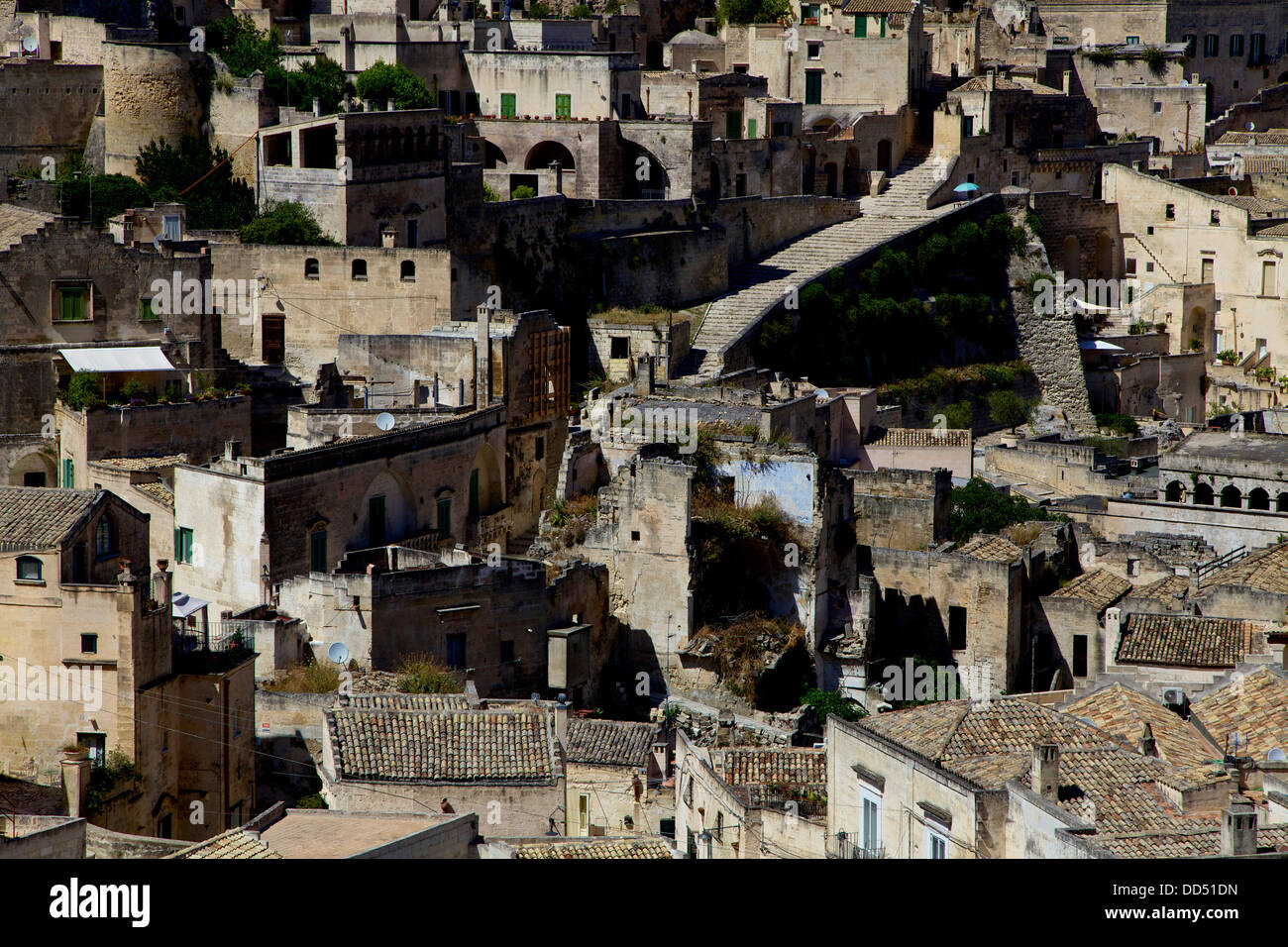 View of Matera, Basilicata, Lucania, Italy, Italia. The Sassi ...