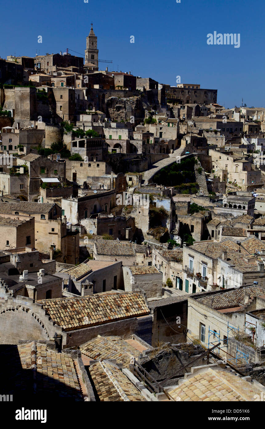 View of Matera, Basilicata, Lucania, Italy, Italia. The Sassi ...