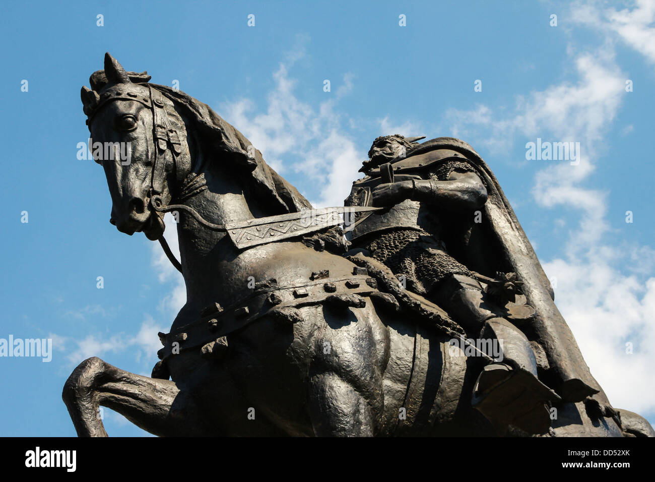 Statue Albanian national hero George Kastrioti Skanderbeg on his horse ...