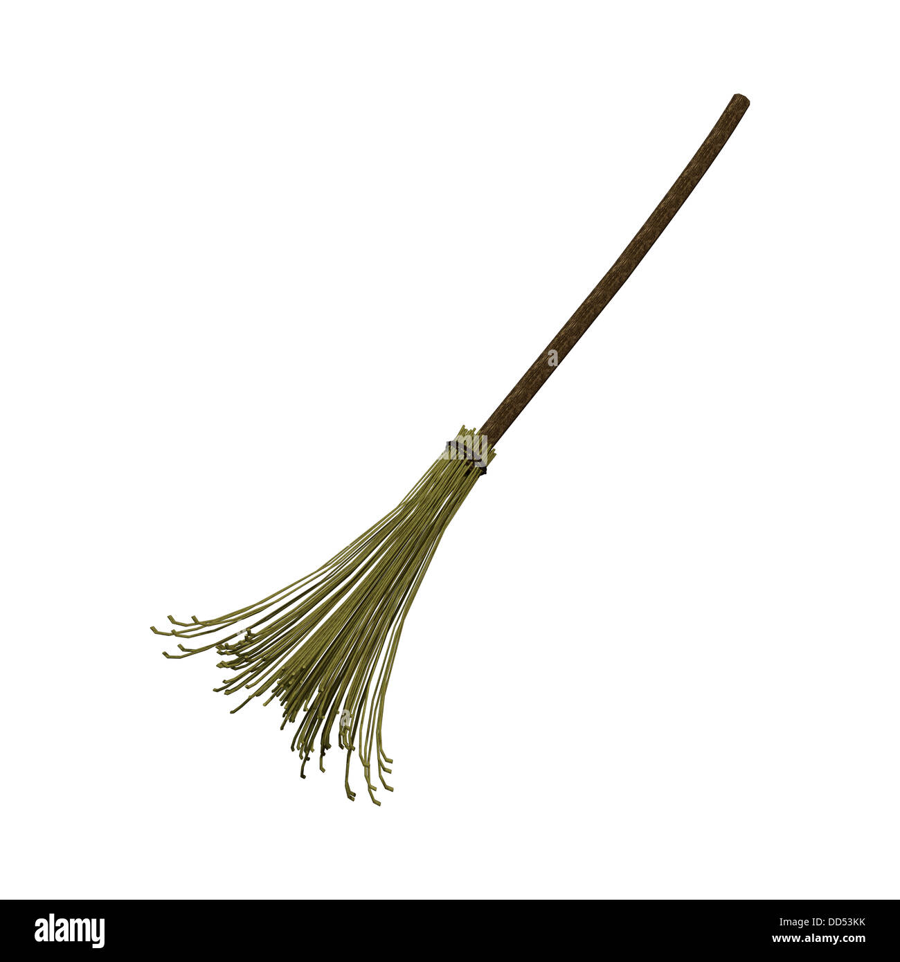 3D digital render of a witch broomstick isolated on white background ...