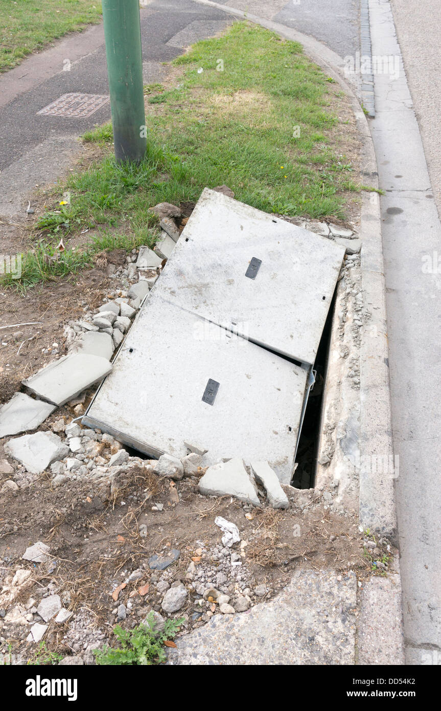 broken, collapsed and dangerous concrete inspection hatch covers at the ...