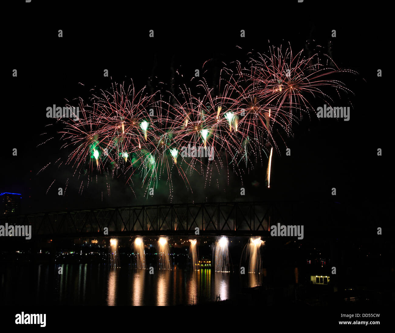 An Abstract Pattern Of Light Created By An Exploding Group Of Fireworks ...