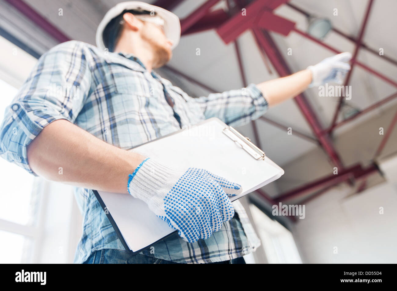 man with blueprint Stock Photo - Alamy