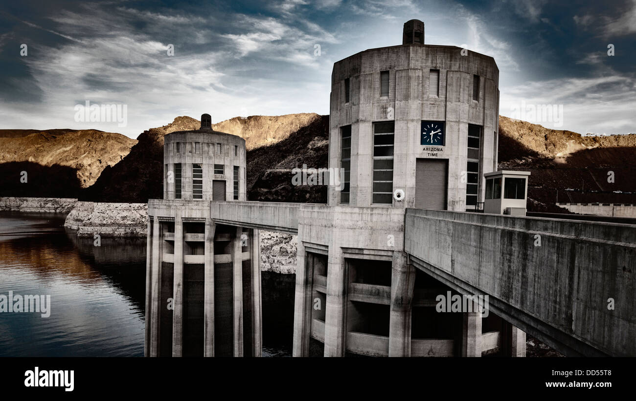 Water intake towers at Hoover Dam Stock Photo - Alamy