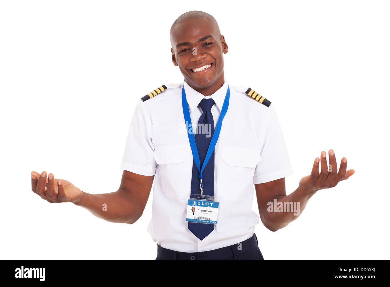 African american airline pilot hi-res stock photography and images - Alamy