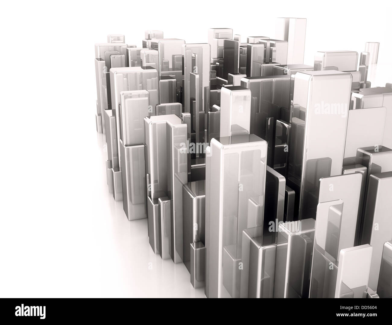 Abstract city made of metal cubes Stock Photo - Alamy