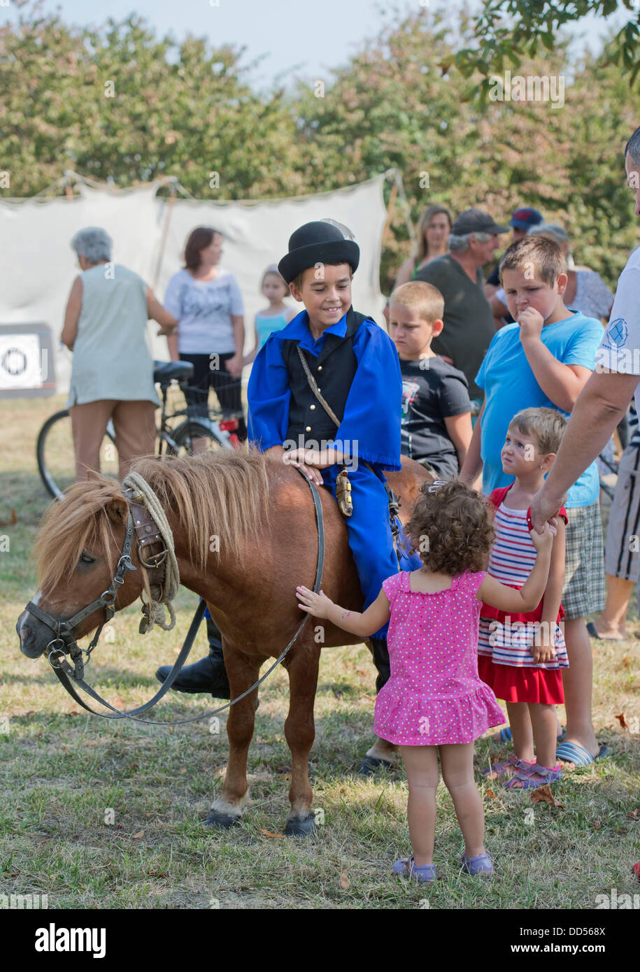 Traditional Hungarian 'Csikos' at a horse festival in the Hungarian ...
