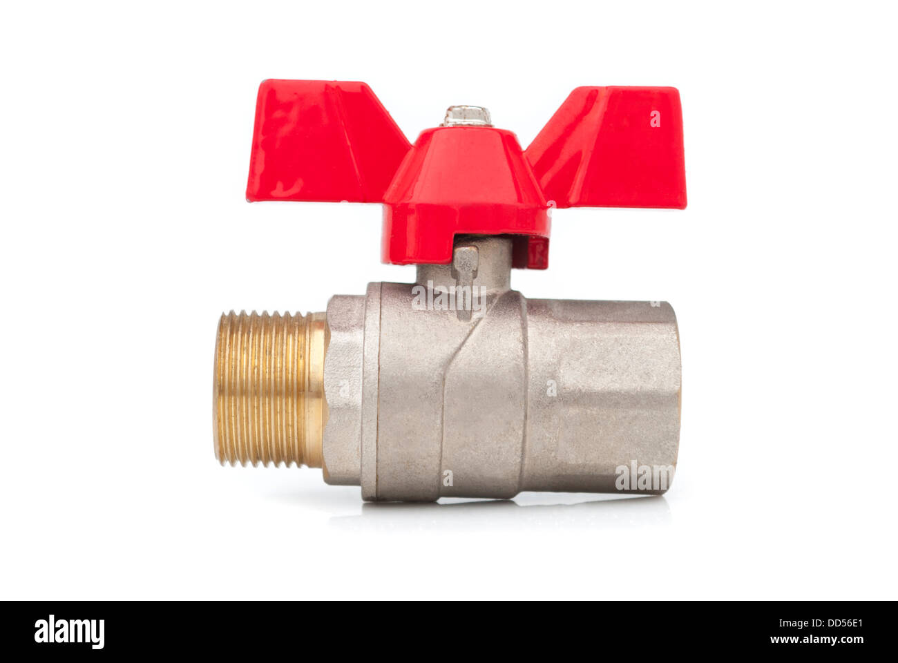 Ball valve on a white background Stock Photo - Alamy